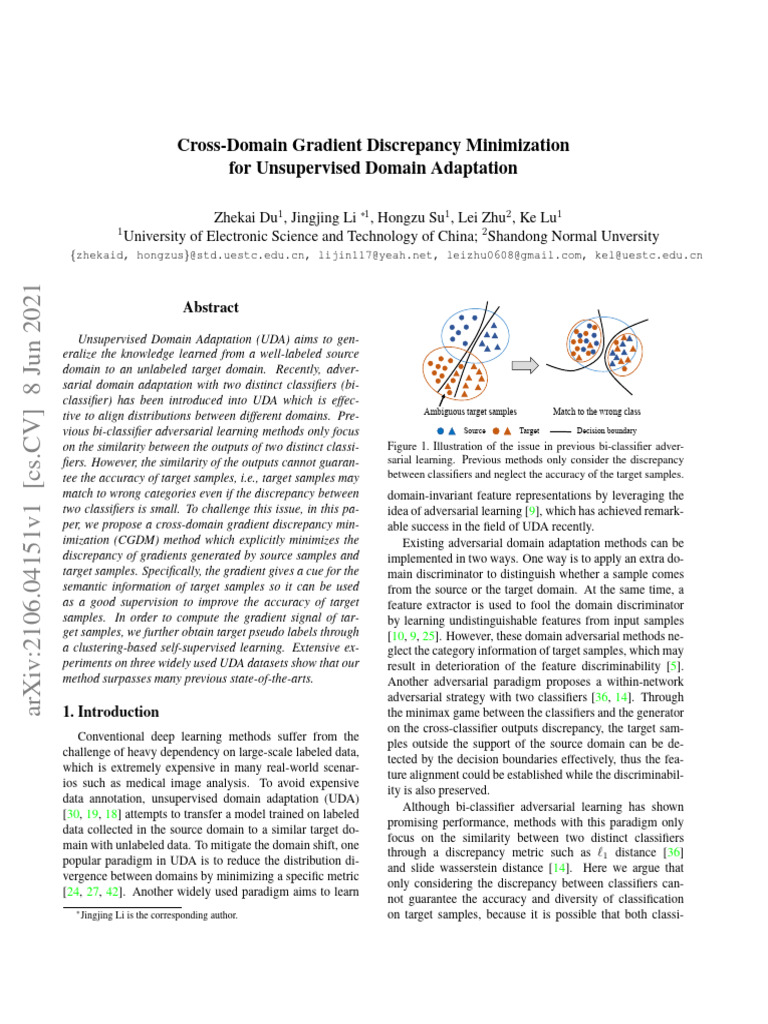 Cross-Domain Gradient Discrepancy Minimization For Unsupervised Domain Adaptation | PDF ...