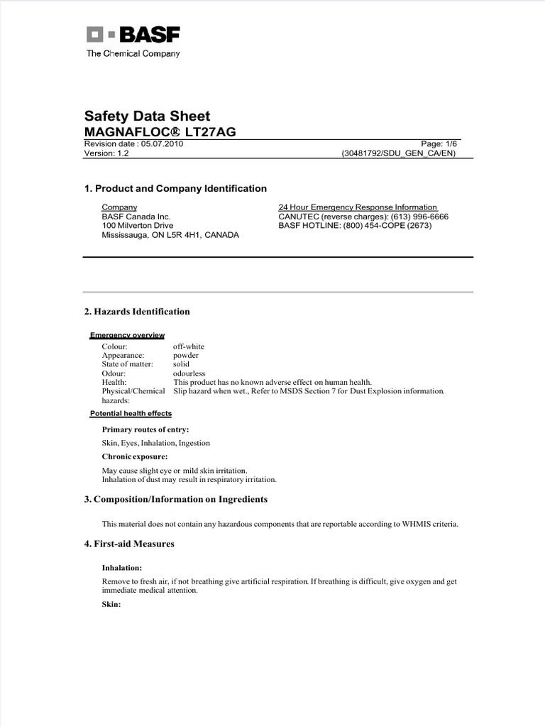 Magnafloc LT 27 Ag 0710 | PDF