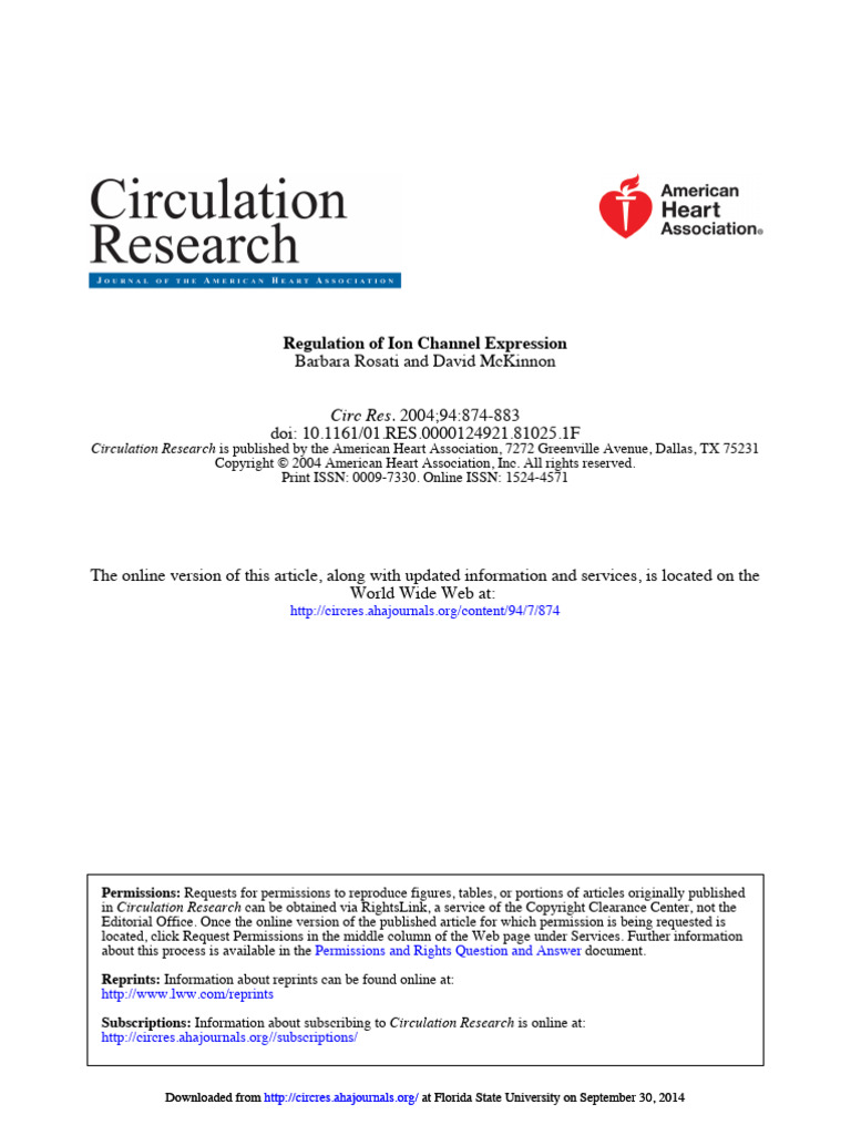 Circulation Research 2004 Rosati 874 83 | PDF | Gene Expression ...