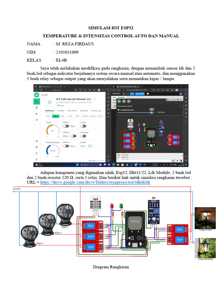 Simulasi Iot Esp32 DHTLDR | PDF