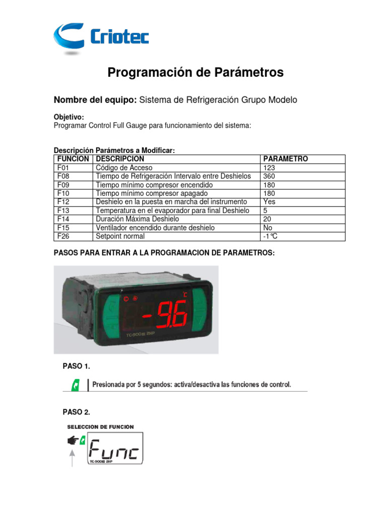 Programar Parámetros | PDF