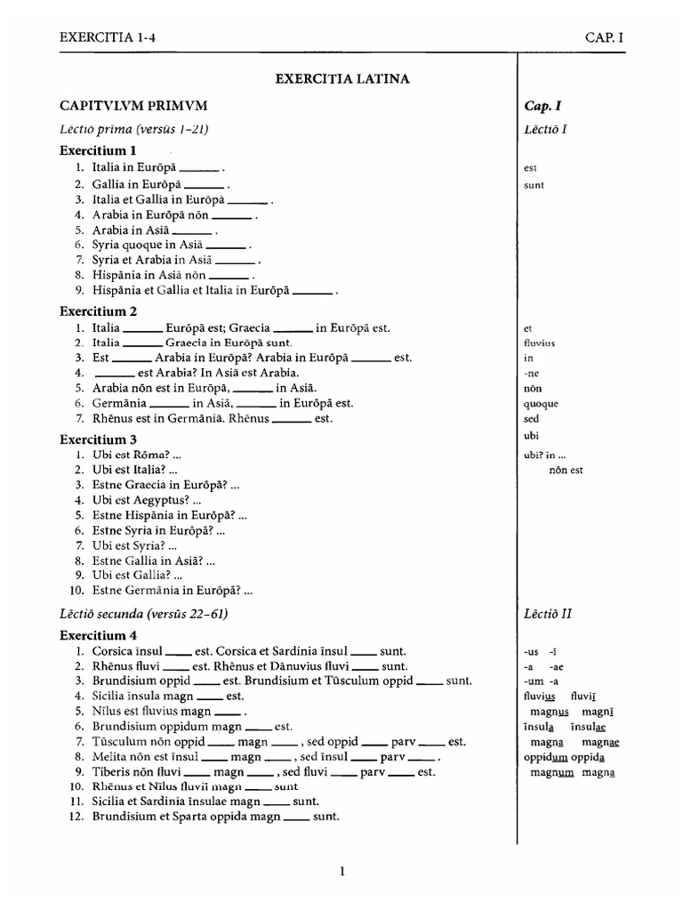 Exercitia Cap. I | PDF