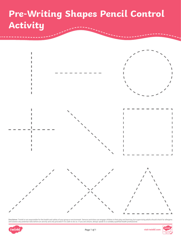 Pre Writing Shapes Pencil Control Activity Ver 1 | PDF | Wellness