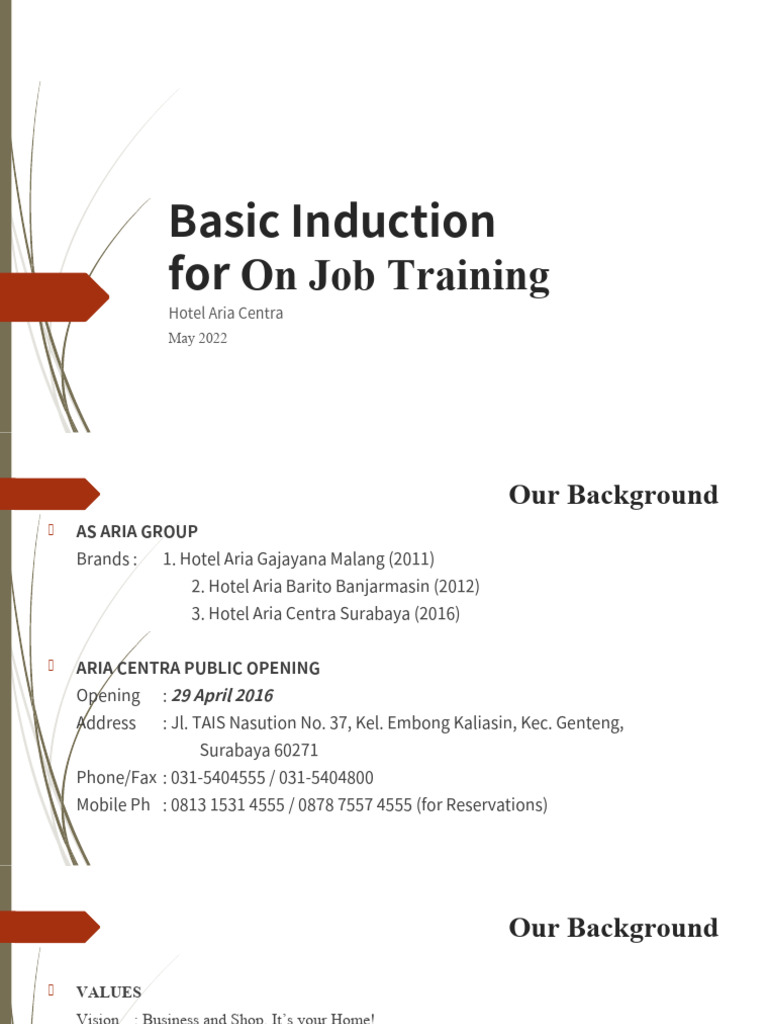 Training - Basic Induction, OJT | PDF | Home