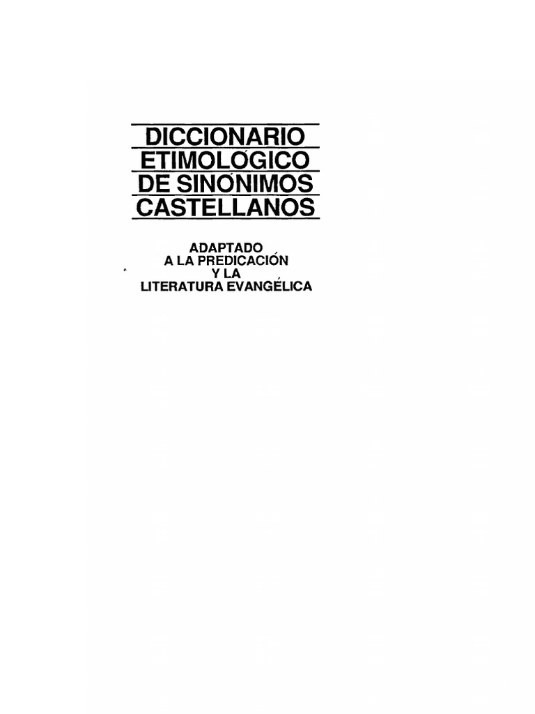 Samuel Vila - Diccionario Etimologico de Sinonimos Castellanos | PDF