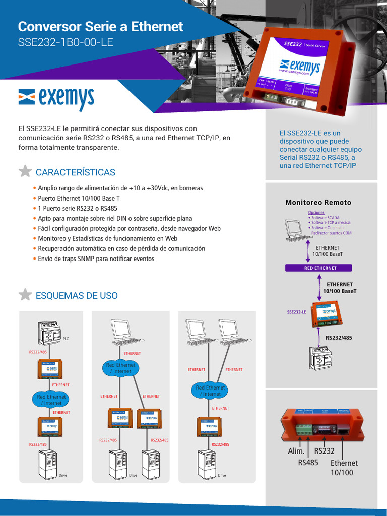 Conversor Serie A Ethernet: SSE232-1B0-00-LE | PDF | Protocolo de Control de Transmisión ...
