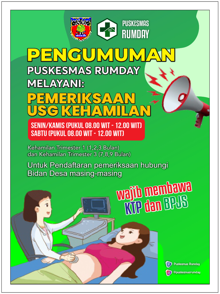 Poster Pengumuman Pemeriksaan Usg Di Puskesmas | PDF