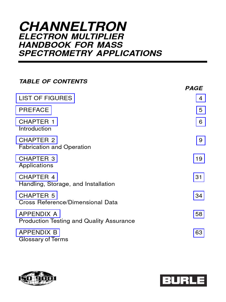 Channeltron Handbook | PDF | Mass Spectrometry | Electron