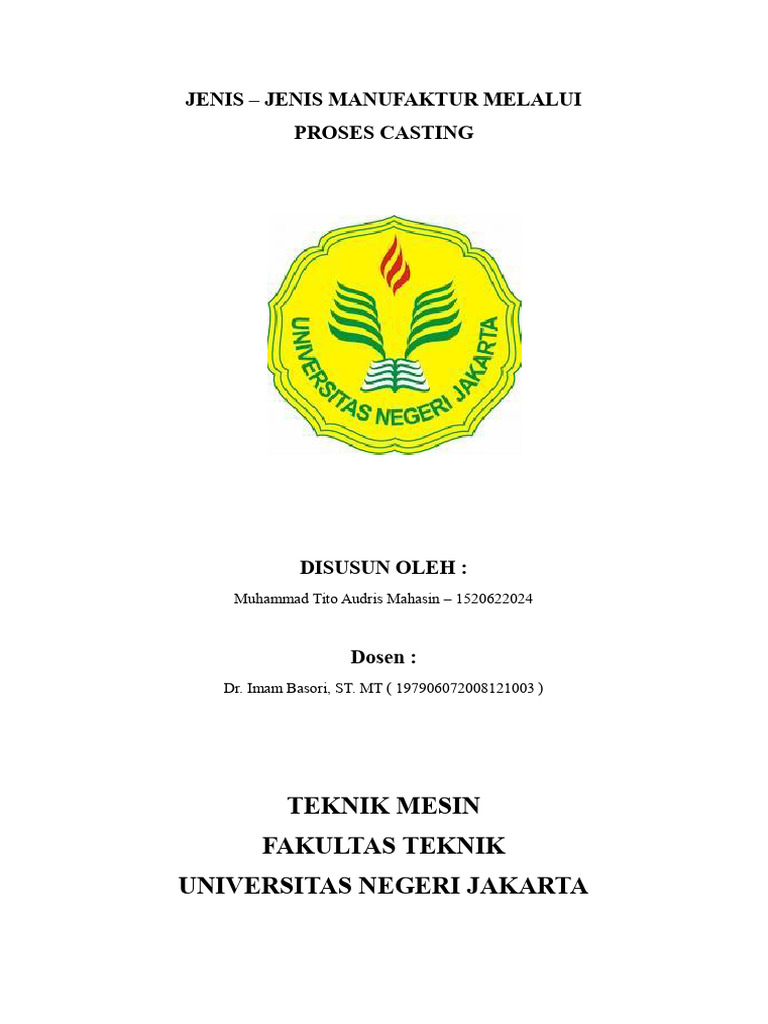 Jenis - Jenis Manufaktur Melalui Proses Casting | PDF | Griya & Taman