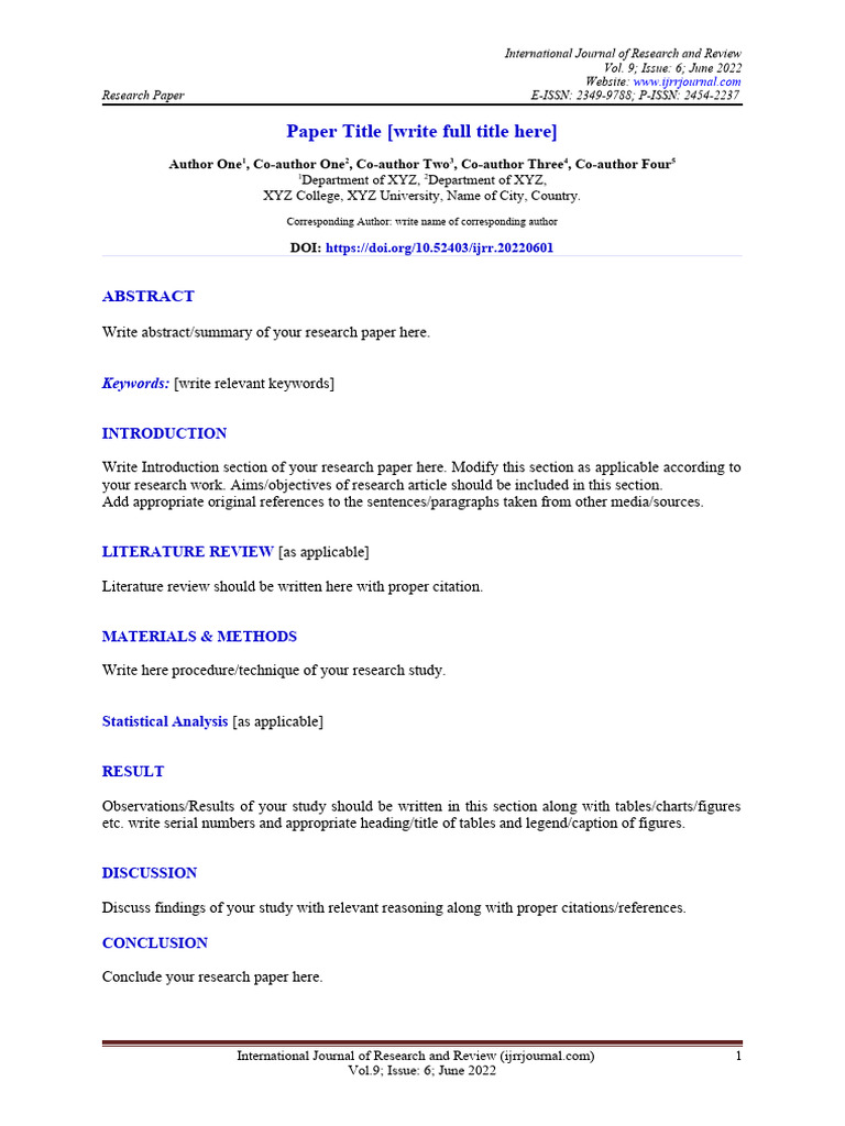 Paper Title (Write Full Title Here) : Author One, Co-Author One, Co ...