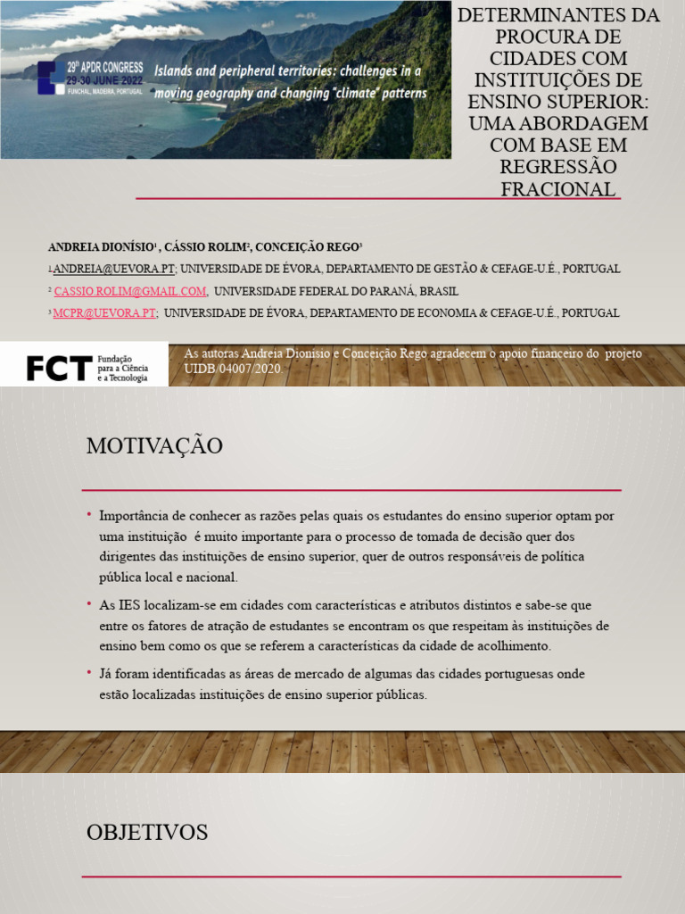 APDR 2022 - Determinantes Das Procura de Cidades | PDF