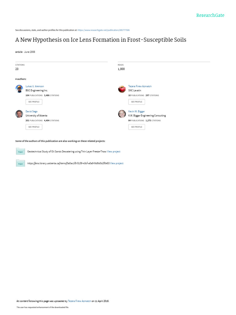 A New Hypothesis On Ice Lens Formation in Frost Susceptible Soils | PDF ...
