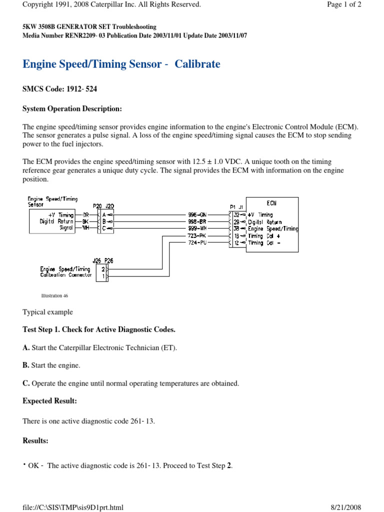 Engine Speed Timing Sensor Calibrate Pdf Calibration Engines