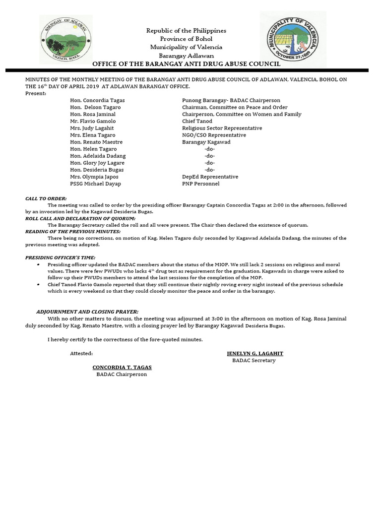 Badac Meeting April 2019 | PDF | Government | Governance