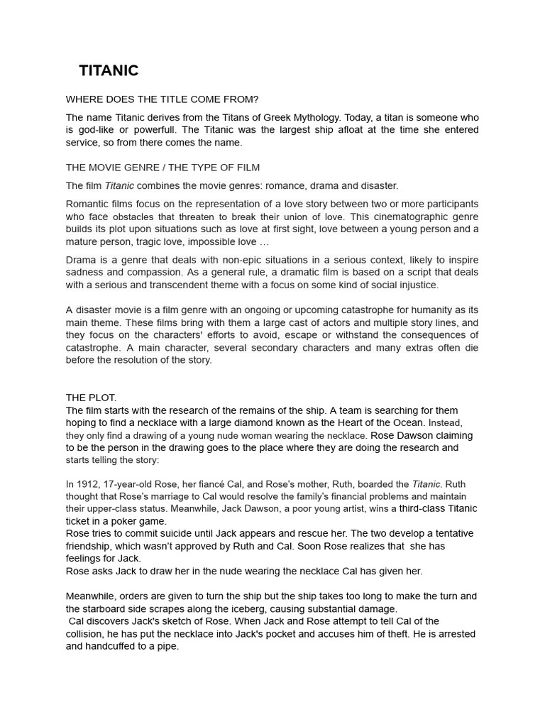 TITANIC - Documentos de Google | PDF