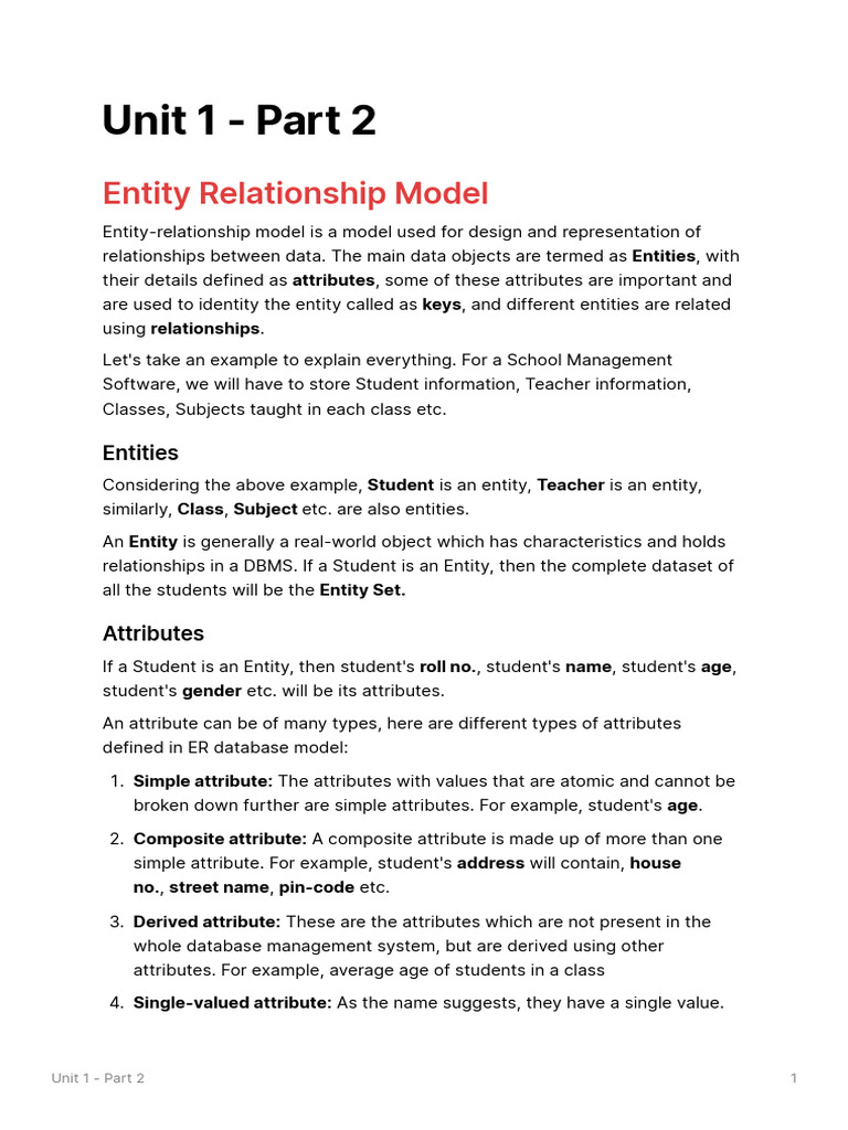 Unit-1 (Part-2) | Download Free PDF | Relational Database | Relational Model