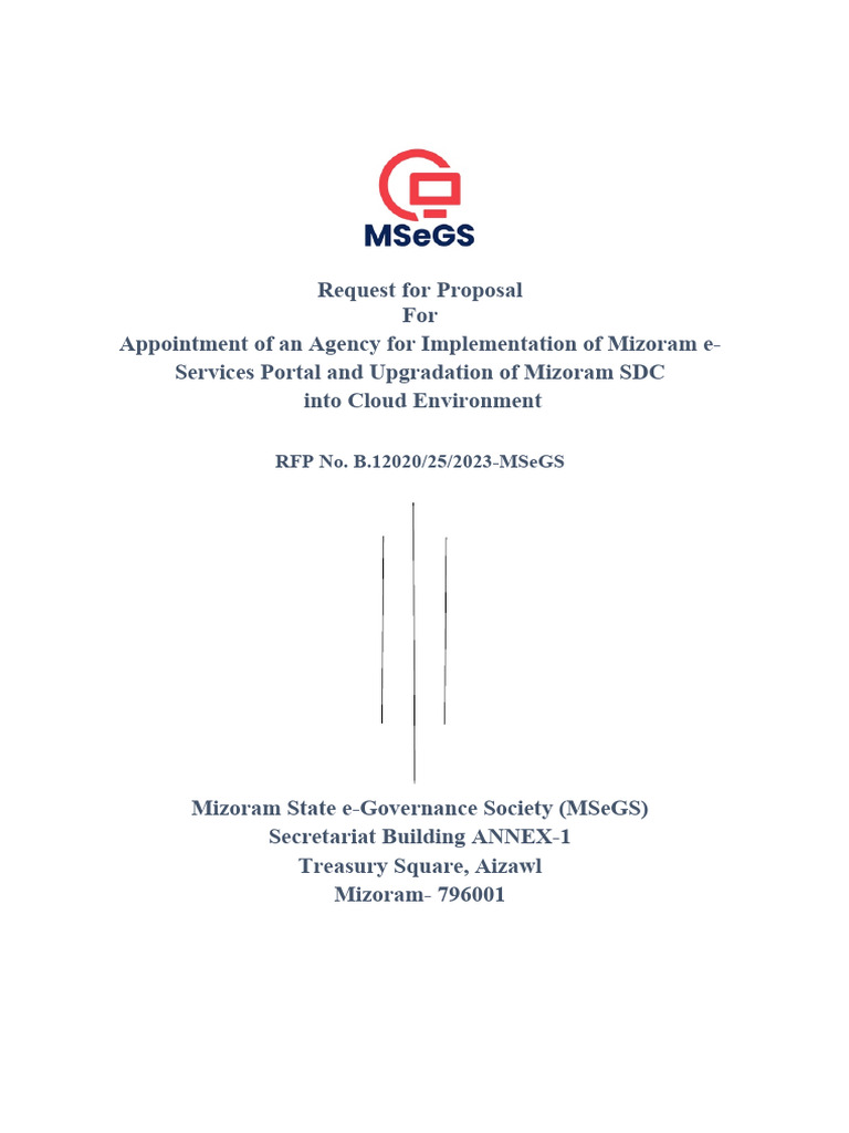 RFP For Mizoram E-Services Portal and Cloud Enablement Implementation in Mikzoram SDC FINAL Ver ...