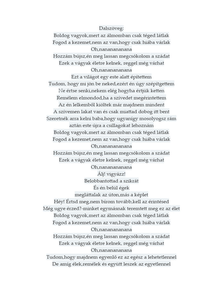 Dalszöveg | PDF
