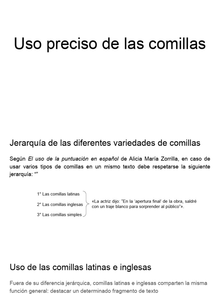 Uso Preciso de Las Comillas | PDF | Comillas | Palabra