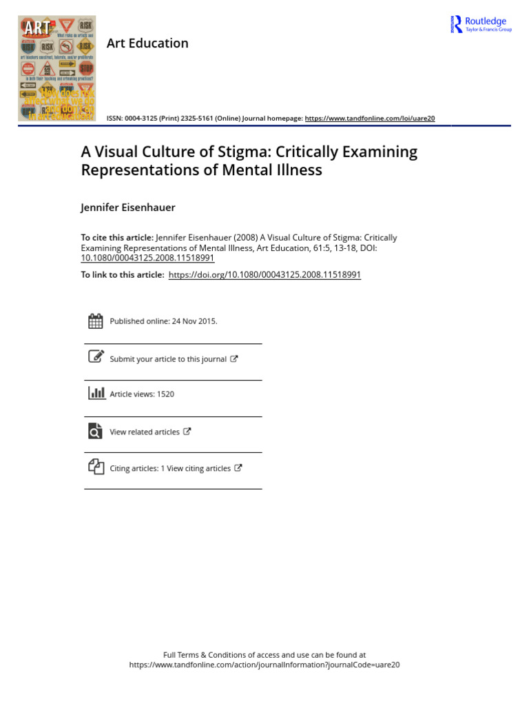 A Visual Culture of Stigma Critically Examining Representations of ... A Visual Culture of Stigma Critically Examining Representations of ...