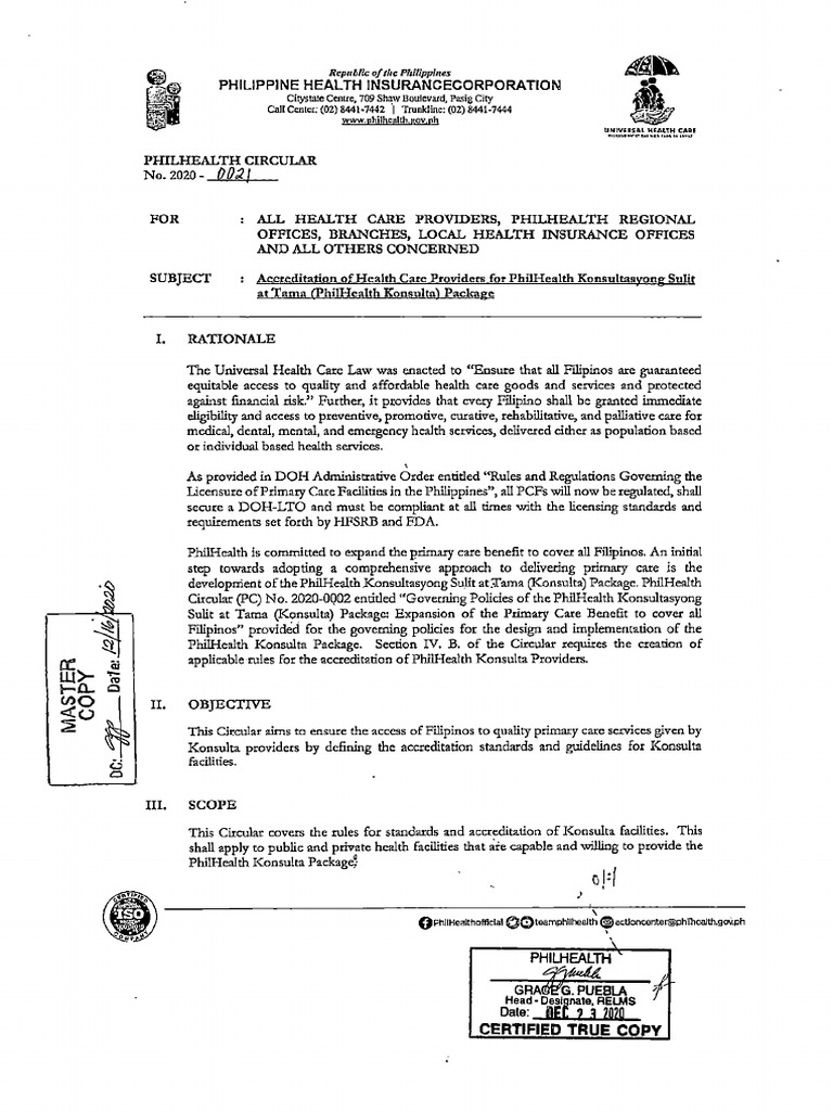 PHIC Philhealth Circular No 2020 0021 | PDF