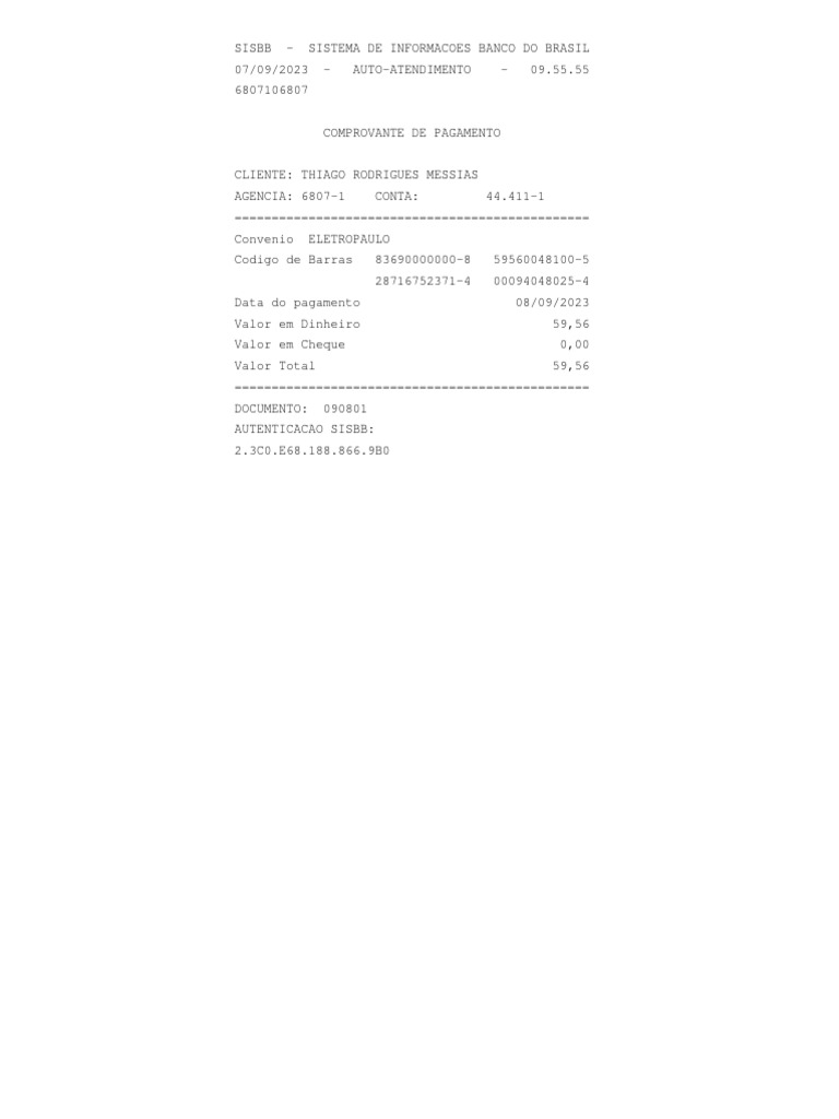 Comprovante 07-09-2023 095608 | PDF Comprovante 07-09-2023 095608 | PDF
