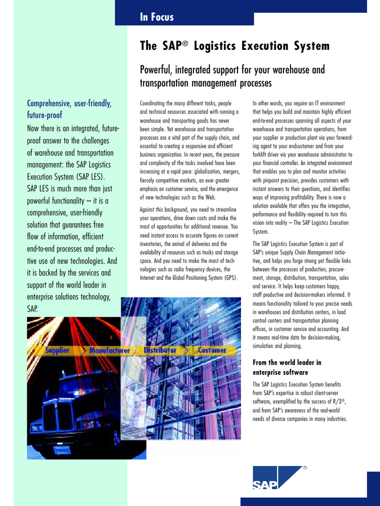 The Sap Logistics Execution System | PDF | Logistics | Warehouse