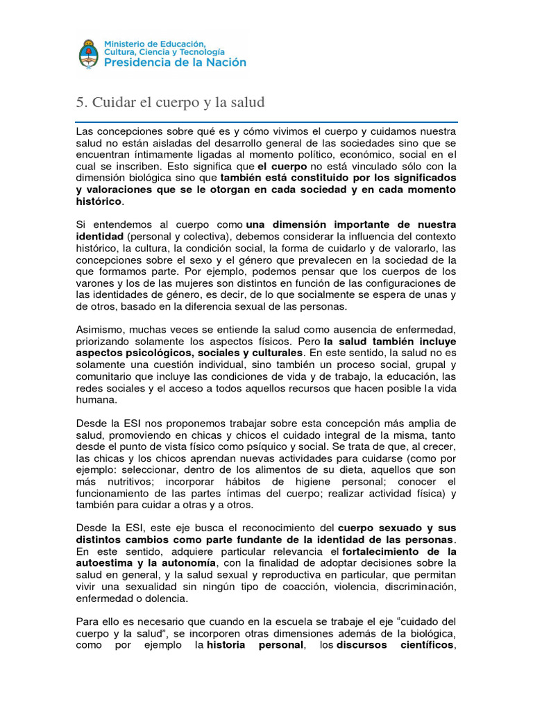 Cuidar El Cuerpo y La Salud | PDF | Género | Estudios de género