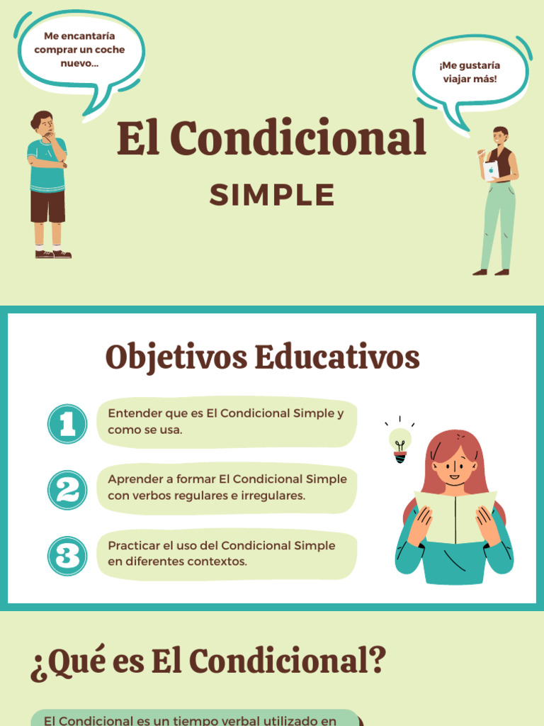 El Condicional Simple Presentación | PDF | Verbo | Tipología Lingüística