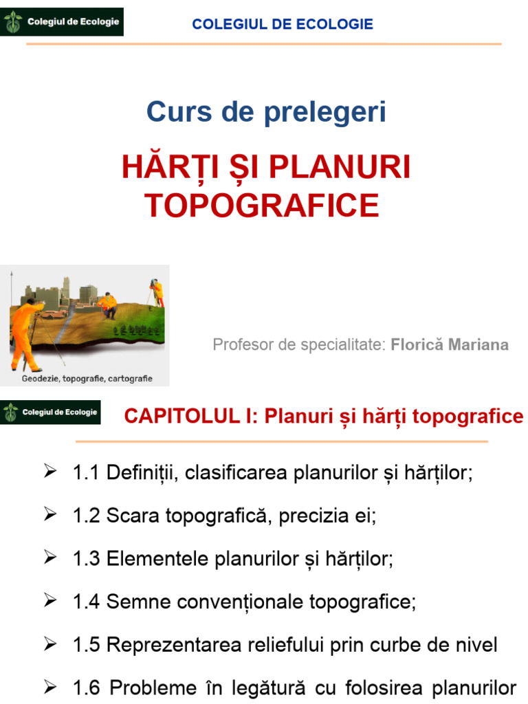Curs Hărți Si Planuri Topografice | PDF