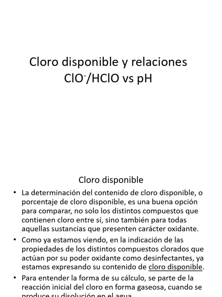 Cloro Disponible | PDF | Cloro | Redox
