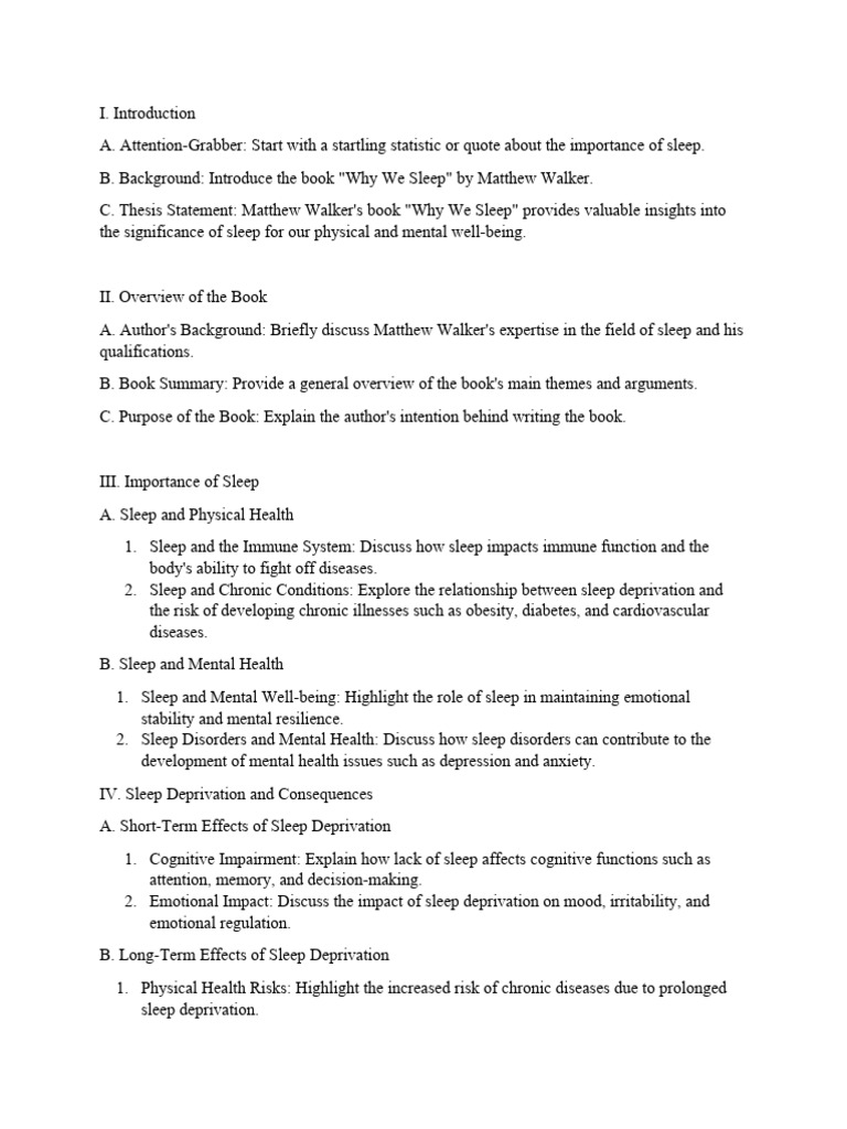 Sleep Outline | PDF | Sleep | Sleep Deprivation