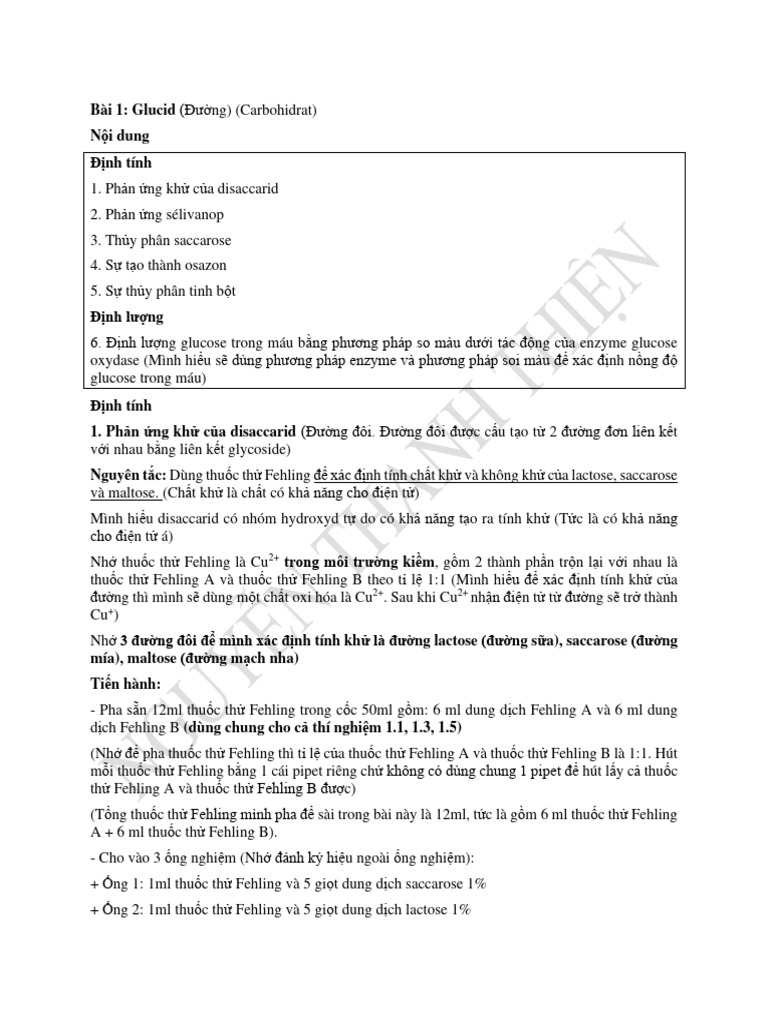 Tổng Hợp Kiến Thức Hóa Sinh TH | PDF