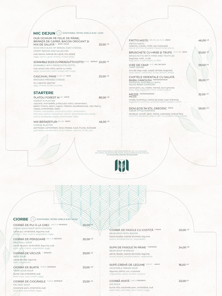 Meniu Forest m Modificari 25 Mai | PDF