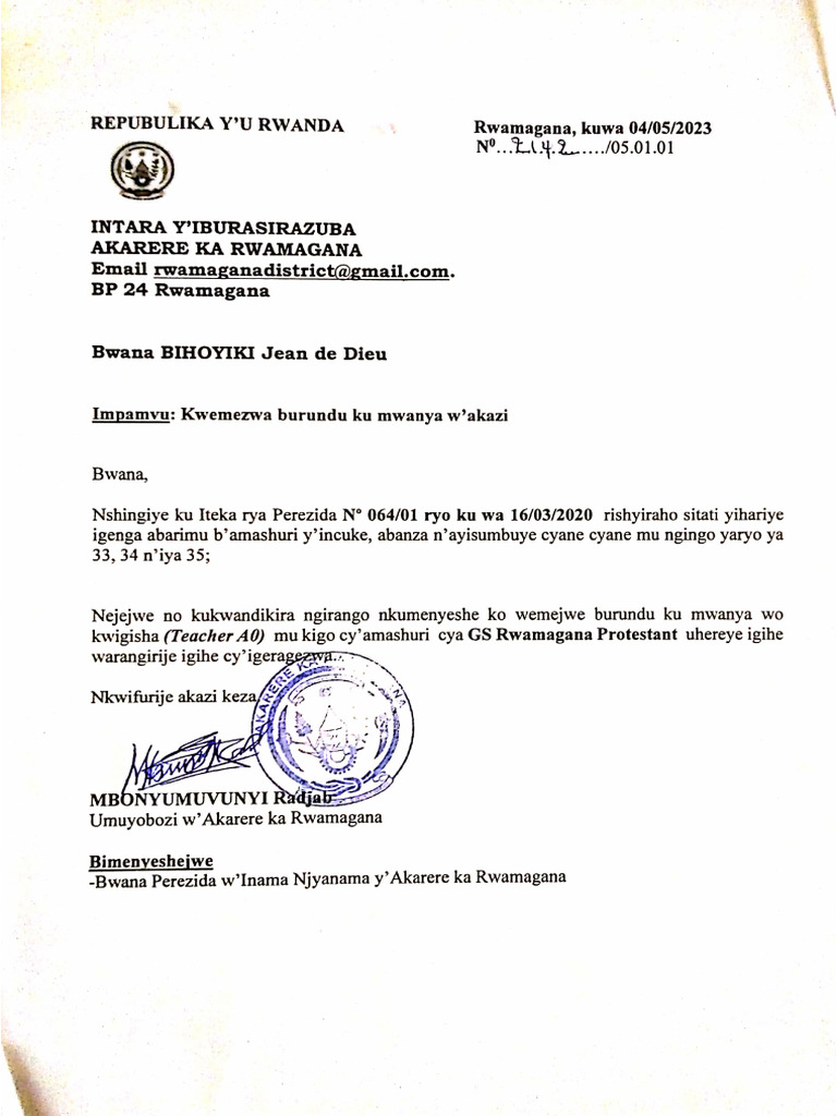 Affectation Letter | PDF