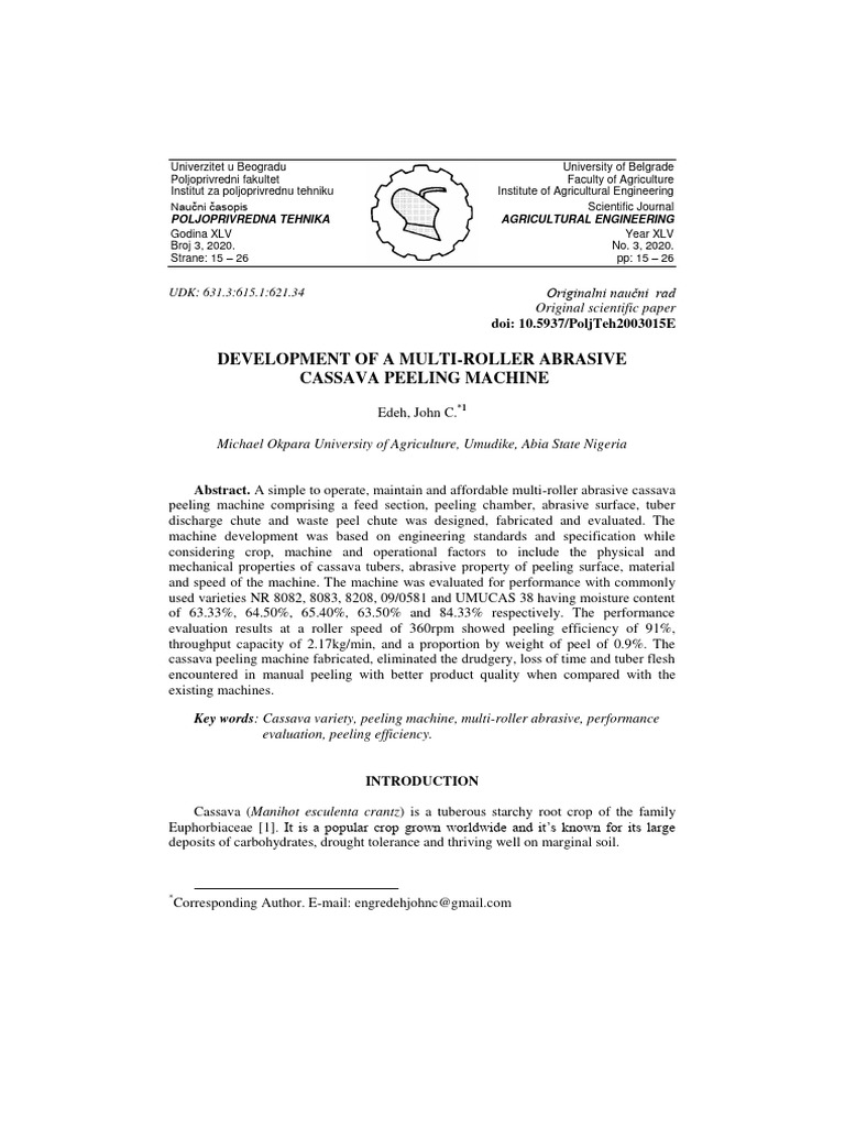 02 08 Edeh John MULTI ROLLER abrasive END | PDF | Bearing (Mechanical ...