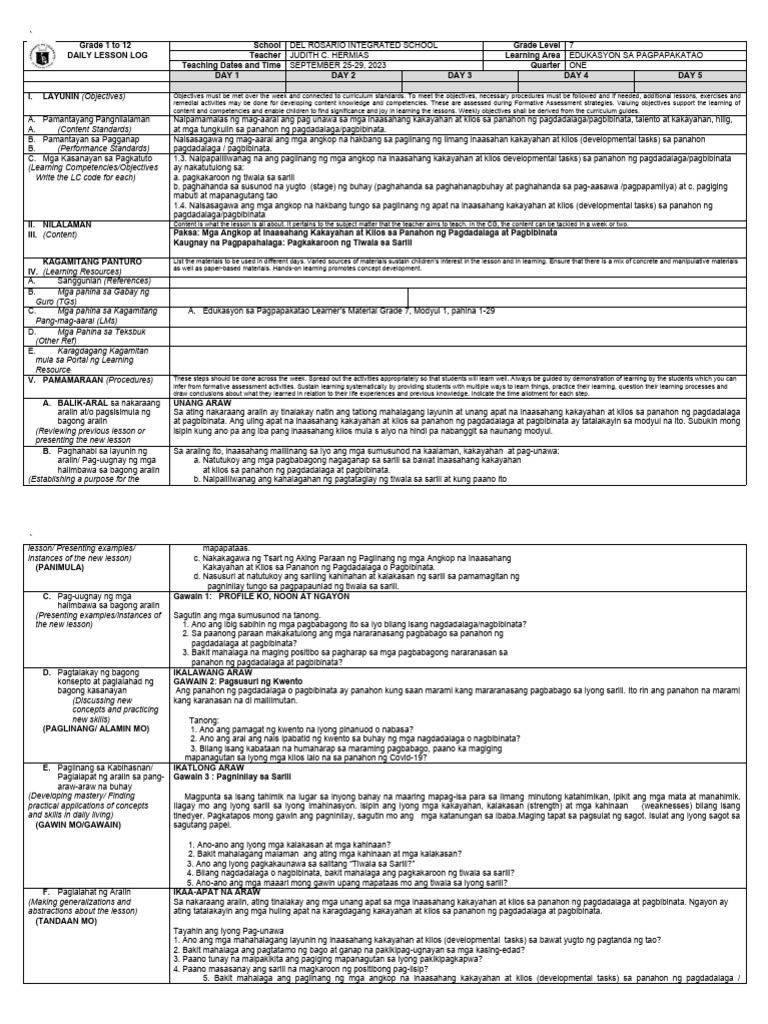 Q1 - Esp7 - W5 | PDF