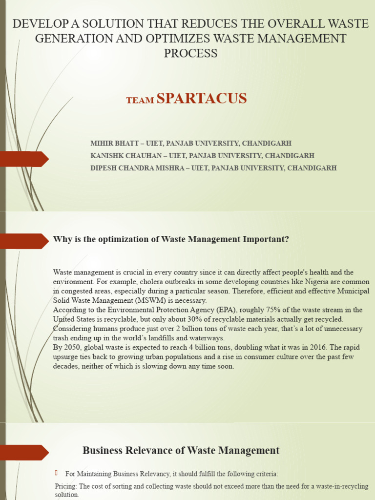 Smart Solutions for Waste Management Optimization | PDF | Waste | Recycling