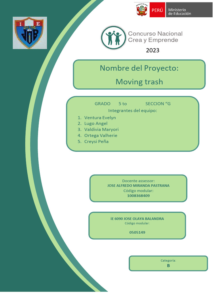 Cat. B - Proyecto de Emprendimiento 2023 | PDF | Residuos | Marketing