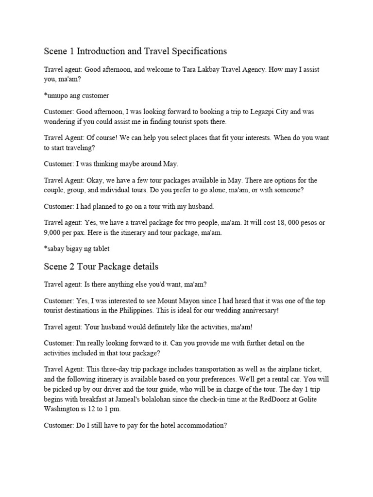 Script | PDF | Travel Agency