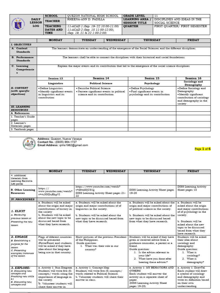 DISS DLL Week 4 | PDF | Social Sciences | Science