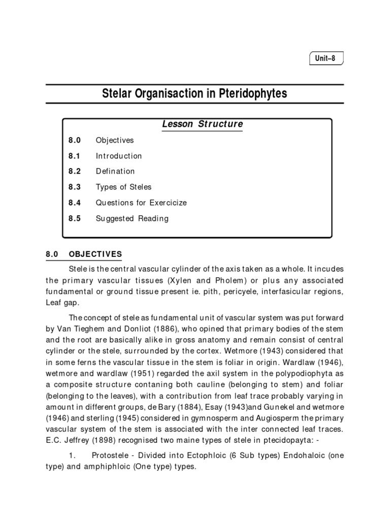 MSC Botany Paper-IV Unit-8 | PDF | Plant Stem | Plant Morphology