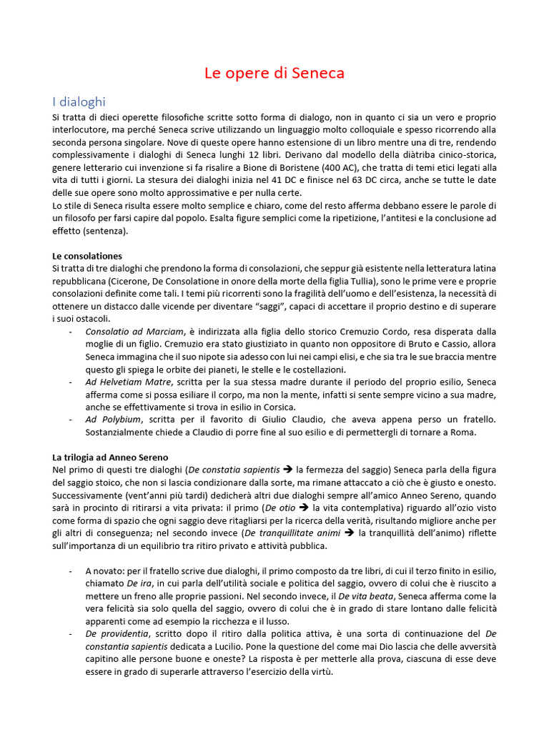Le Opere Di Seneca | PDF