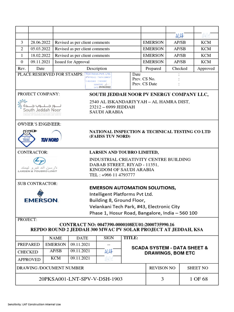 20PKSA001-LNT-SPV-V-DSH-1903_R3-SCADA System - Datasheet and Drawings ...