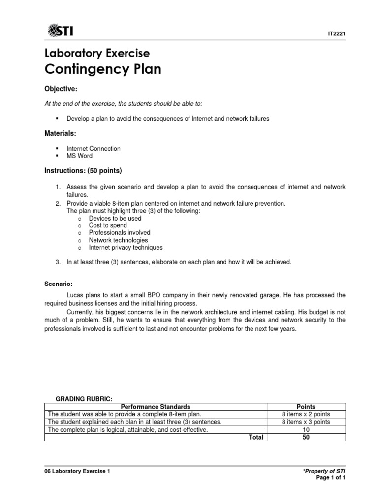 8 Item Network Failure Prevention Plan Pdf Computers Technology