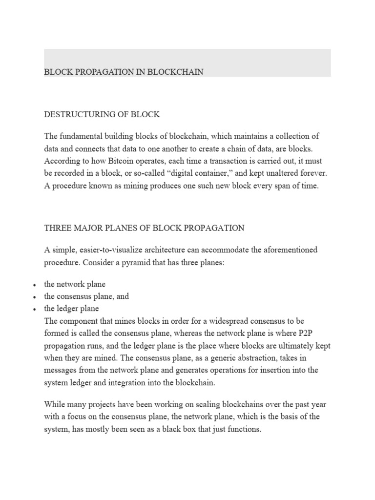 Block Propagation in Blockchain | PDF | Cryptocurrency | Information Technology