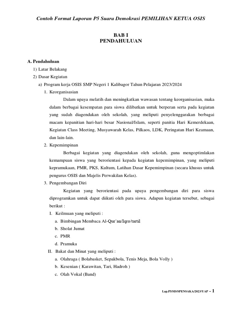 Format Laporan P5 Suara Demokrasi 2023 (Untuk Siswa) | PDF | Karier & Perkembangan | Perjalanan