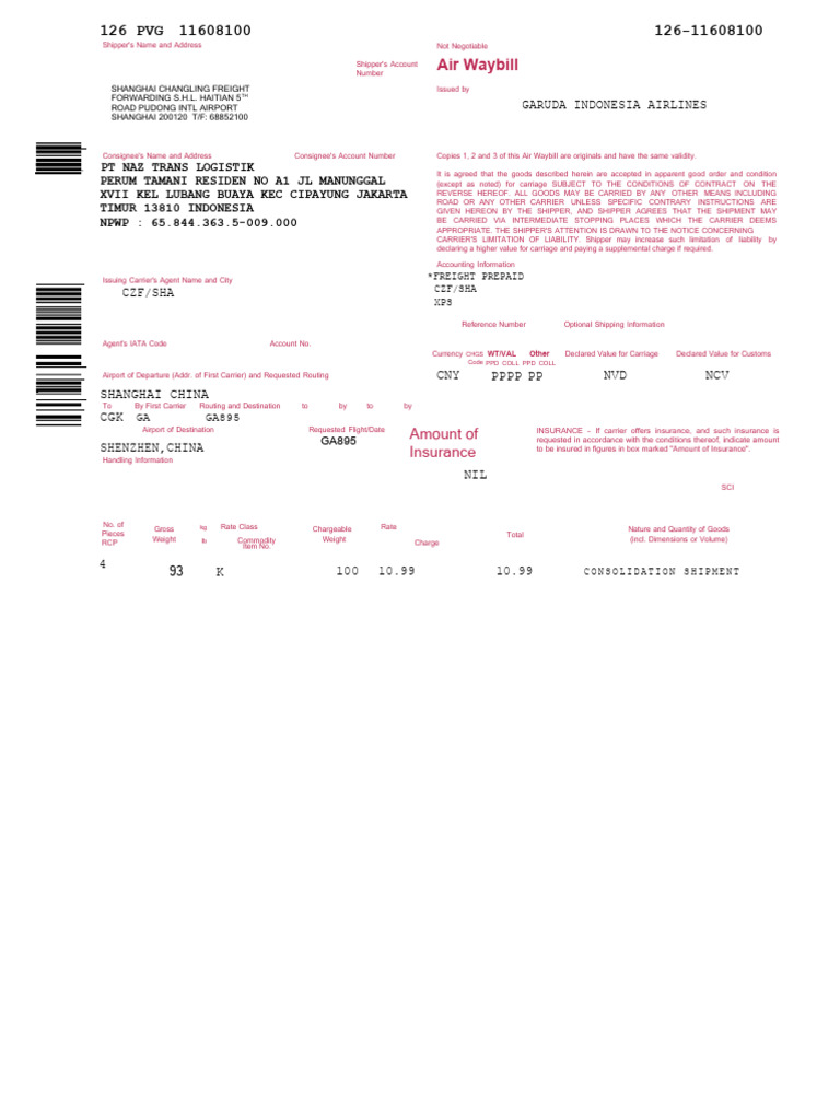 Sample Mawb Final | PDF | Economies | Transport