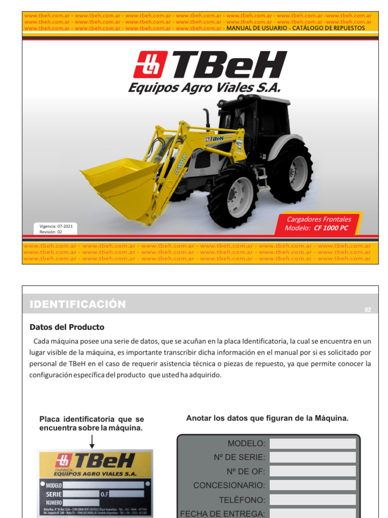 Manual CF 1000 PC | PDF | Tractor | Bomba