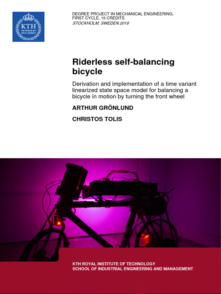 Riderless Self-Balancing Bicycle Model | PDF | Gyroscope | Electric Motor